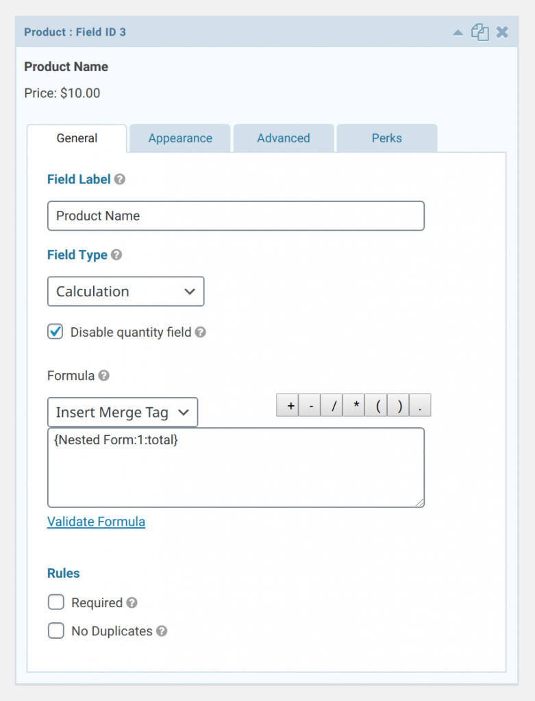 Calculations With Nested Forms Gravity Wiz