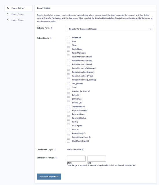 Exporting with Nested Forms | Gravity Wiz