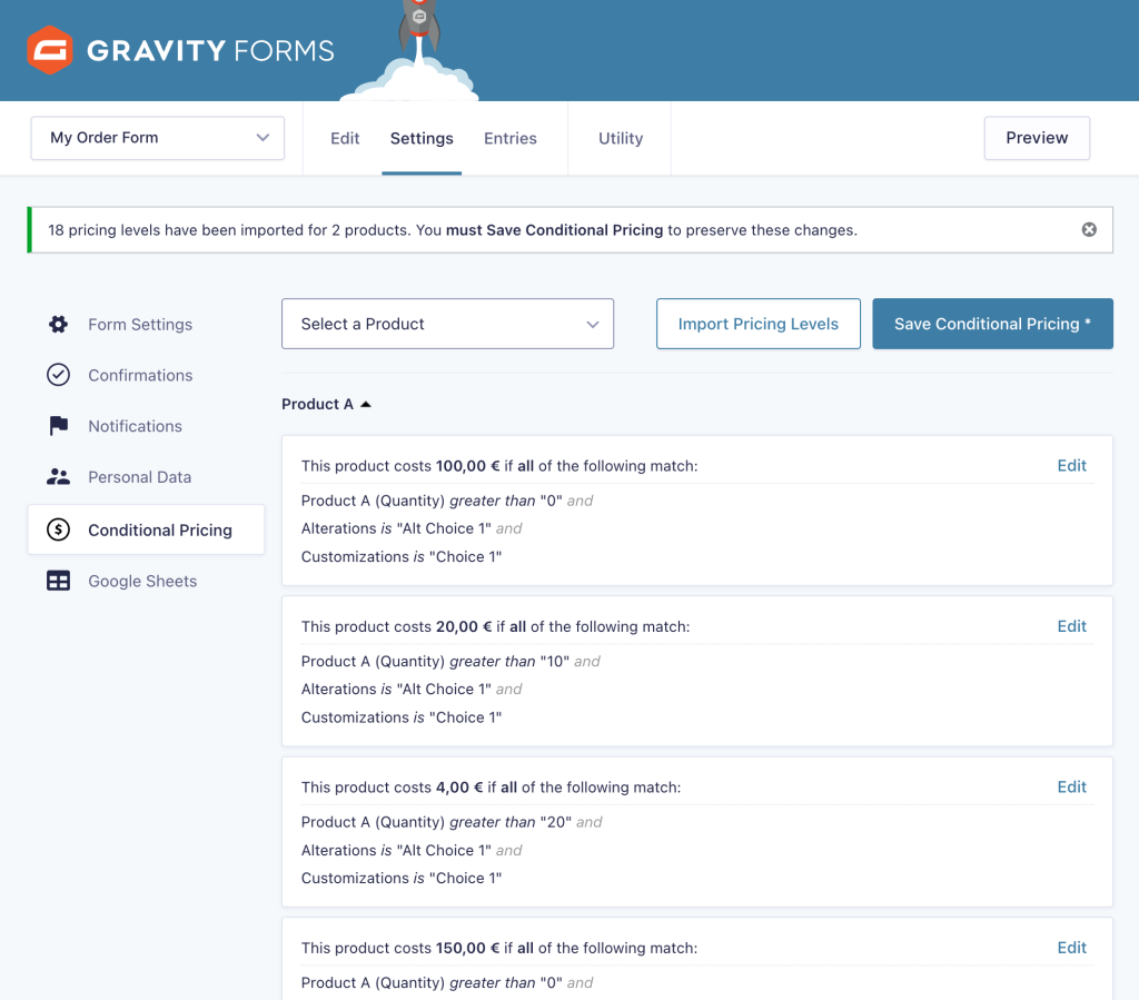 Gravity Forms Conditional Pricing | Gravity Perks | Gravity Wiz